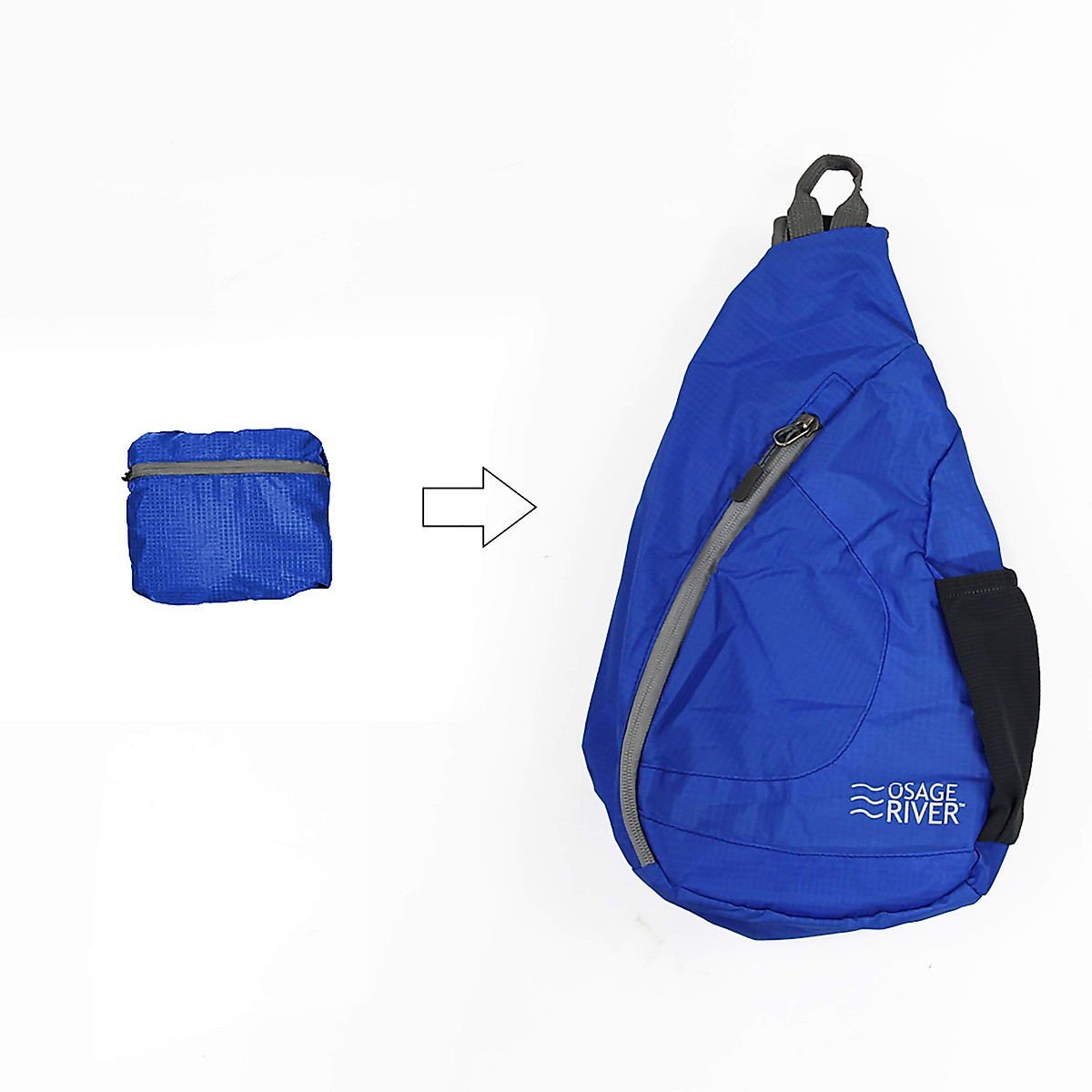 OSAGE RIVER Taber Sling Travel Bag, Foldable Crossbody, Sky Blue