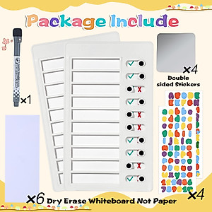 2 Pieces Dry Erase Chore Chart Blank To Do List Checklist Board ADHD Tools for Kids with Detachable Cardstock DIY Alphabet Stickers for Home Routine Planning (Minimalist)