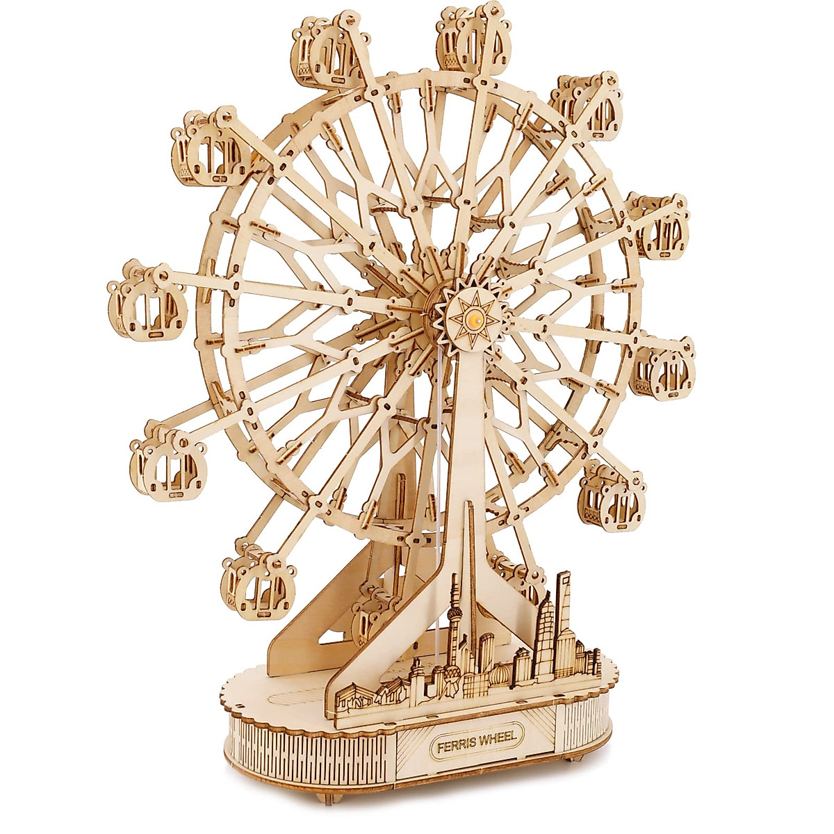 3D Wooden Puzzle for Adults Teens Ferris Wheels Music Model Kits for Boys and Girls DIY Crafts Kits Brain Teaser Puzzle for Kids Christmas/Birthday Gifts