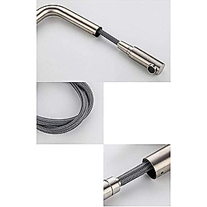 Kitchen taps with Pull Out Spray,Mixer tap hot and Cold 360°Swivel Single Lever,Stainless Steel Brushed,2 Functions,Kitchen Sink,Faucet