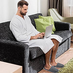 ELCOHO 12 Pairs Closed Toe Spa Slippers Coral Fleece Washable Disposable Home Slippers for Women Men Guests Hotels House Slippers Housewarming Indoors Bathroom Party Traveling, Grey