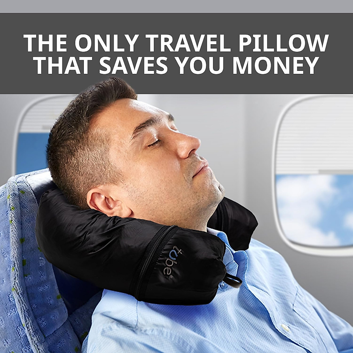 TUBE The Original Pillow You Stuff with Clothes – Transforms Into Extra Luggage Without Excess Fees - Fits Up to 3 Days of Travel Essentials - Keep Your Belongings Nearby in Case of Lost Luggage