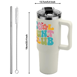 FROOBLEQUIRK Best Auntie 40oz Tumbler – Cool Aunt Club Cup, Funny Nutrition Facts Design, Birthday & Holiday Gift from Niece or Nephew