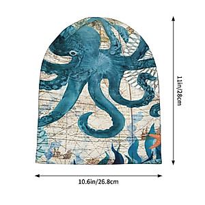 Ocean Octopus Women Men Casual Beanies Adult Sports Elastic Brimless Caps Head Wear Knitted Hats for Traveling Cycling