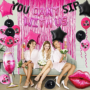Mean Girls Birthday Party Decorations Girls Bachelorette Party Decorations You Can't Sip With Us Banner Hot Lip Balloons for Burn Book Girls Y2K Bridal Shower Wedding Bachelorette Party Supplies