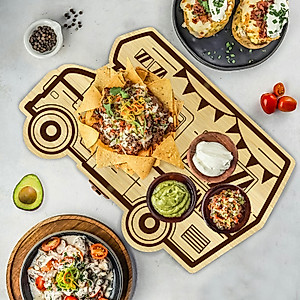 RV Bamboo Charcuterie Boards Outdoor Travel Folding Serving Platter with Cheese Knives Personalized Picnic Tray Cool Christmas Birthday Gifts for Women Men Camper