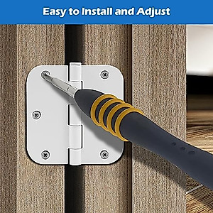 18 Pack White Door Hinges,3.5 Inch Rounded 5/8" Radius Door Hinges Interior 3 1/2 Inch Door Hinges Bifold Residential Standard Bedroom Indoor Door Hinges for Doors Home