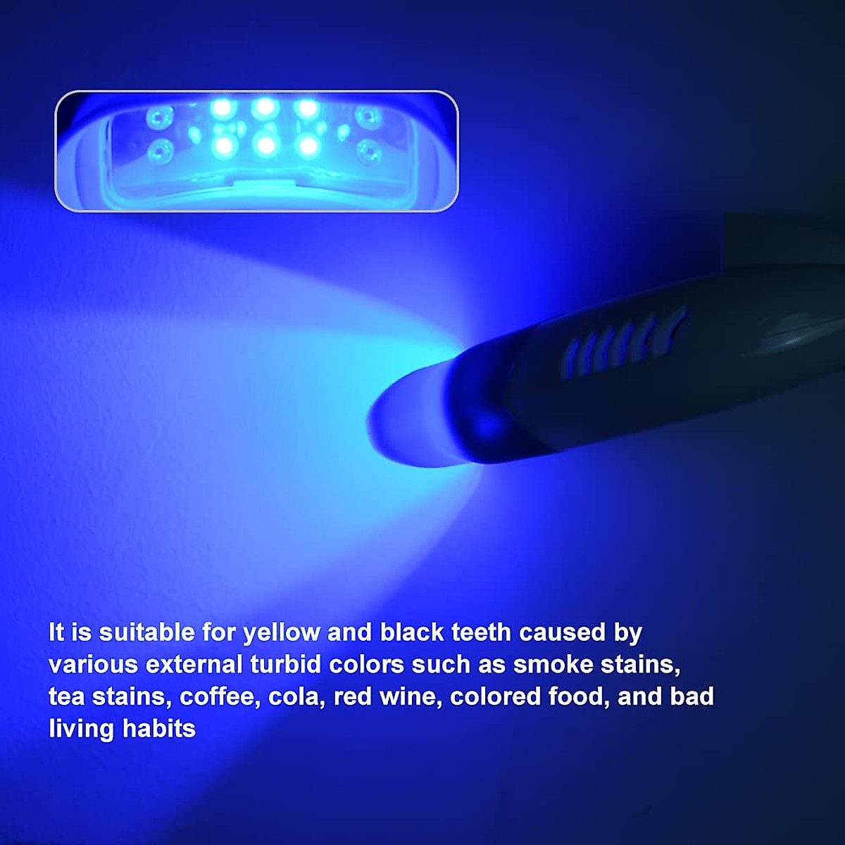 Fencia Teeth Whitening Light, Mobile Dental Teeth LED Whitening Lamp Professional, Oral Care Teeth Whitening Machine LED Cold Bleaching Accelerator Tooth Whitener Blue/Red Light System