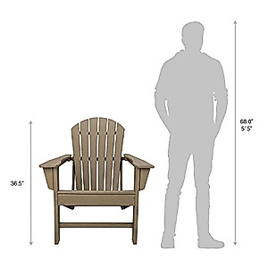 Leisure Classics UV Protected HDPE Indoor Outdoor Adirondack Lounge Patio Porch Deck Chair, Turquoise