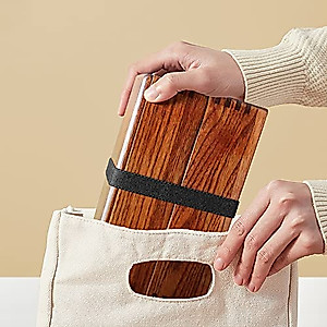 Wood Bento Box, Lunch boxes, Japanese Traditional Natural Square Wooden Lunch Containers Women's Men's Adult Wood Bento Box with Spoon Fork kit