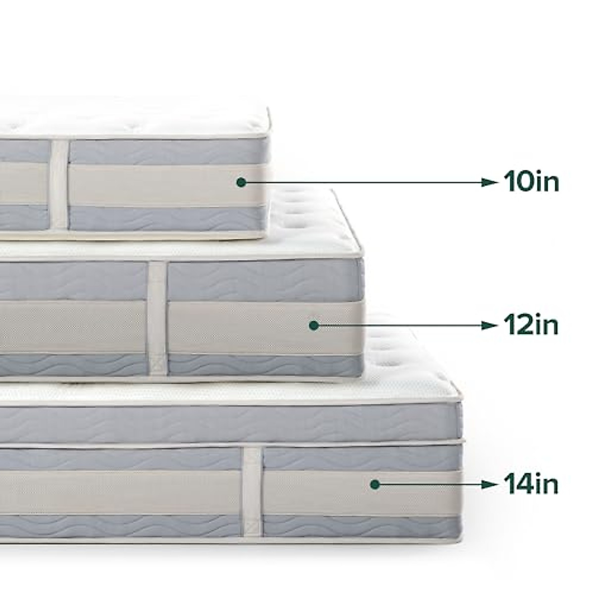 ZINUS 10 Inch Comfort Support Hybrid Mattress [New Version], Twin, Fiberglass Free, Medium Plush, Motion Isolation, Certified Safe Foams & Fabric, Mattress in A Box