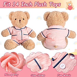 Hungdao Bear Clothes Bear Pajamas Make Your Own Animals Outfits Fits Most 14 Inches Bear Accessories, Pink