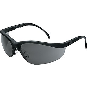 MCR Crews KD112 Klondikke Safety Glasses - Black Frame, Grey Lens