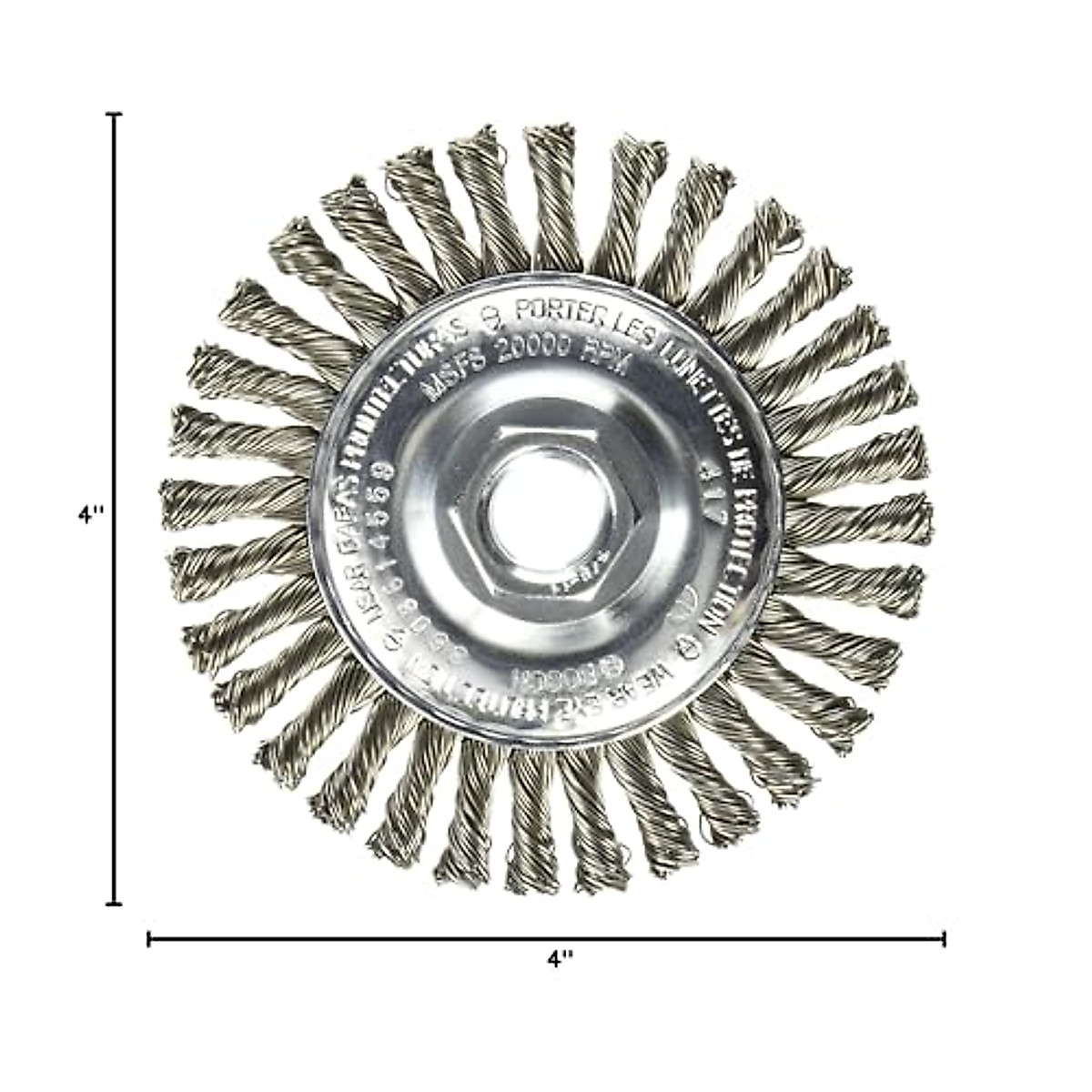 Bosch WB559 4-Inch Carbon Steel Stringer Bead Knotted Wire Wheel, 5/8-Inch x 11 Thread Arbor