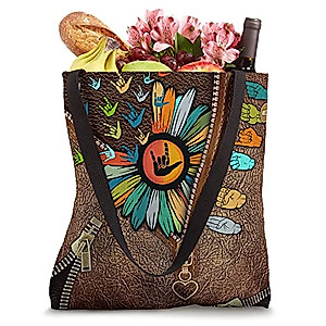 Sign Language ASL Zipper-Leather-Daisy Flying Tote Bag