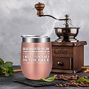 GSPY Wine Tumbler - Daughter in Law Gifts - Dear Daughter in Law Mug - Funny Birthday, Mothers Day Gifts for Daughter in Law - Daughter in Law Gift, Future Daughter in Law Gifts from Mother in Law