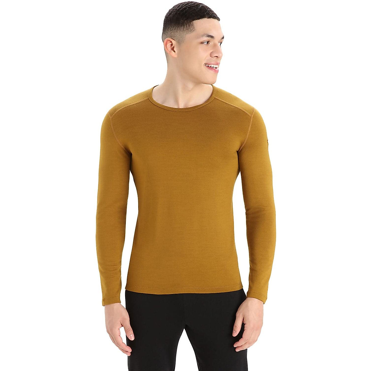Icebreaker Merino Men's 260 Tech Long Sleeve Crewe Base Layer Tops, Large, Clove