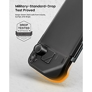tomtoc Armor Case for Steam Deck/OLED, Steam Deck Hard Shell, Slim Portable Travel Carry Case, Shock-proof, Charging Convenience, with Military Grade Protection, Protective Cover