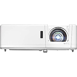Optoma GT1090HDR Short Throw Laster Home Theater Projector Bundle with Minolta 120" Home Theater Projector Screen 16:9 Indoor Outdoor Folding with Mount Hooks