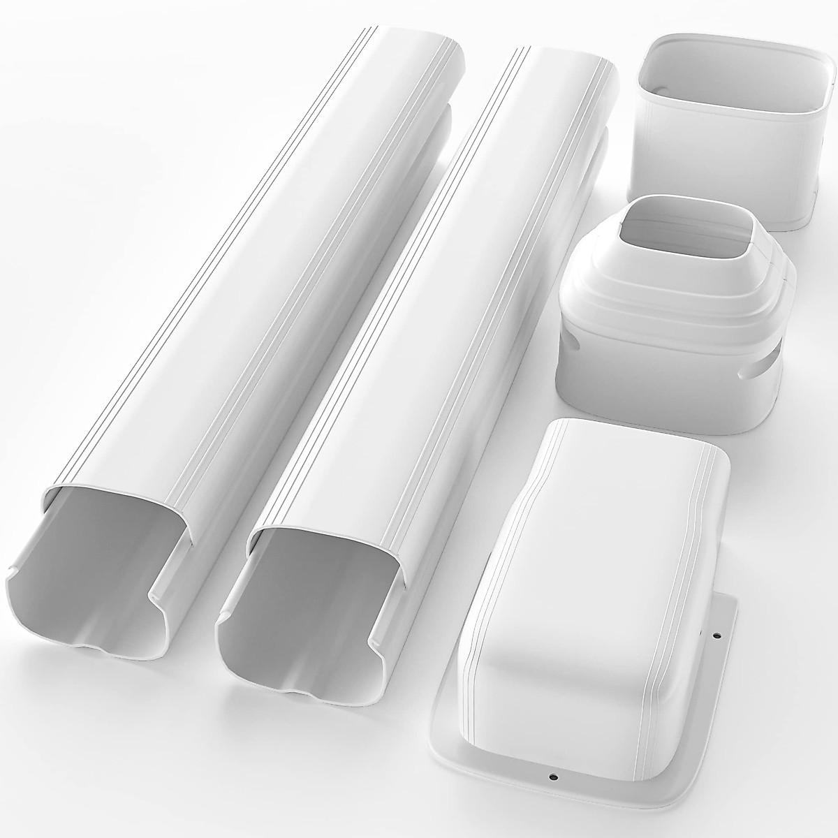 Toutgood 4'' 7.5Ft Mini Split Line Set Cover kit for Ductless Mini Split Air Conditioner and Heat Pumps PVC Decorative, Central AC, Upgraded UV-Proof Strong&Durability