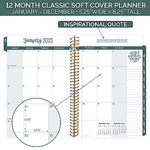 bloom daily planners 2023 Calendar Year Day Planner (January 2023 - December 2023) - 5.5” x 8.25” - Weekly/Monthly Agenda Organizer Book with Stickers & Bookmark - Green Modern Abstract