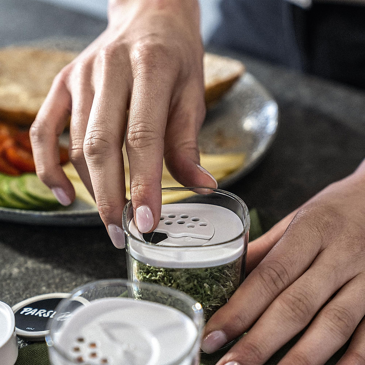 ZWILLING Fresh & Save CUBE Storage Organizer 3-pc Spice Set, Pantry Organizers and Storage, Plastic, BPA-Free Airtight Dry Food Storage Container for Storing Herbs, Dried Spices and more