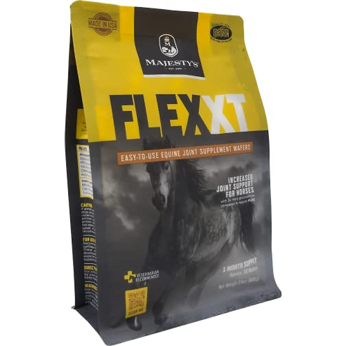 Majesty's Flex XT Wafers - Superior Horse / Equine Joint Support With Increased Supplement Levels - Glucosamine, MSM, Yucca, Vitamin C - 30 Count (1 Month Supply)