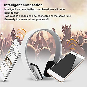 ASHATA Bluetooth Headphones,Wireless HiFi Stereo OverEar BT Headset,Ergonomic Noise Cancelling Sports Earphones with Builtin Microphone,Heavy Bass Sound,for Running/Fitness/Cycling (White)