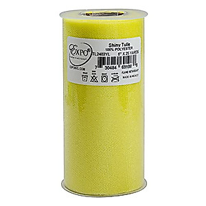Expo Shiny Tulle Spool of 25-Yard, Yellow