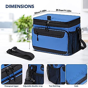 CYANB Lunch Bag for Men Women Insulated Cooler for Work tourit Fishing Picnic Blue