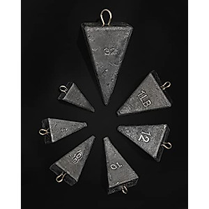 BLUEWING 2lb Box Pyramid Fishing Sinker Weights Lead Weight Saltwalter Fishing Weights for Surf Fishing, 3oz, 10 Pack