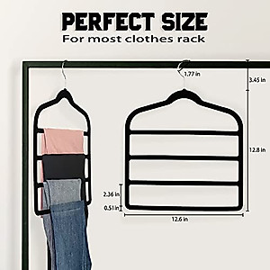 5 Pack Multifunctional Pants Rack Closet Organizer, can Put Pants Scarf tie, 4 Layer Magic Pants Rack Slack Pants Rack Save Space Non-Slip