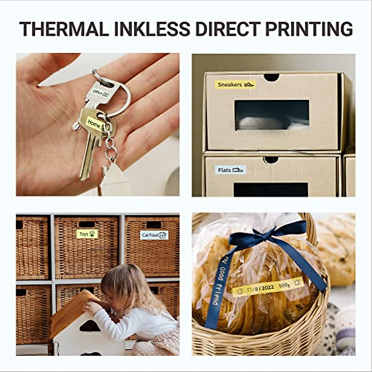 MakeID Label Tape Compatible with MakeID Label Makers L1 M1 Q1 Refills Waterproof Laminated Custom Stickers Office Labels Replacement L-16F1 0.63" x 13' (16mm x 4m)