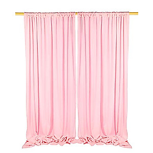 SHERWAY 2 Panels 4.8 Feet x 10 Feet Pink Photography Backdrop Drapes, Thick Polyester Window Curtain for Wedding Party Ceremony Stage Décor