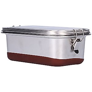 Food Container, Stainless Steel Food Container Bento Lunch Box Waterproof Leakproof Bento Box for Office Camping(Without Compartment)
