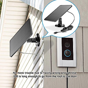 2 Pack Solar Panel Camera Charger Fit for SimpliSafe Outdoor Camera, Arlo Essential Spotlight/XL Spotlight VMC2030 VMA3600, Ring Spotlight Plus/Spotlight Pro Cam 5V 4W Fast Charging Cable Black