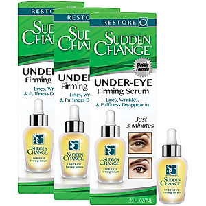 Sudden Change Instant Under-Eye Firming Serum - (Classic Formula) Under-Eye Bags Treatment for Puffiness, Lines, & Wrinkles - Wear With or Without Makeup - 3 Minute Results (0.23 oz, Pack of 3)