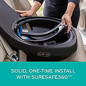 Evenflo Revolve360 Slim 2-in-1 Rotational Car Seat with Quick Clean Cover (Stow Blue)