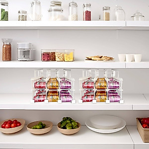 FIFO Countertop Can Tracker Hold Up To 54 Standard 10 to 15 Oz Can Sizes, White Stackable & Adjustable Can Organizer for Pantry | Rotating Canned Food and Soda Storage Kitchen Organizer (2 Pack)