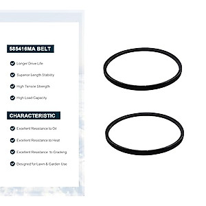 585416 Auger Drive Belt for Murry Craftsman MTD Snow Throwers Replaces 585416MA 1/2 Inch X38 Inch (2-Pack)