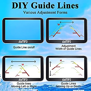 AMTIFO Wireless Backup Camera Car HD 1080P WiFi Rear View System 7 Inch Monitor Kit Truck Camper RV Hitch Auto License Plate Back Cam W70