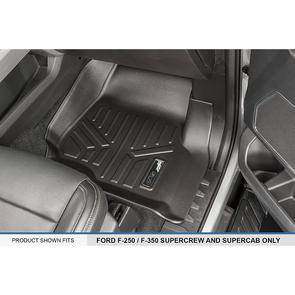 MAXLINER Custom Fit Floor Mats 1st Row Liner Set Black Compatible with 2017-2022 Ford F-250/F-350 Super Duty Crew Cab or SuperCab