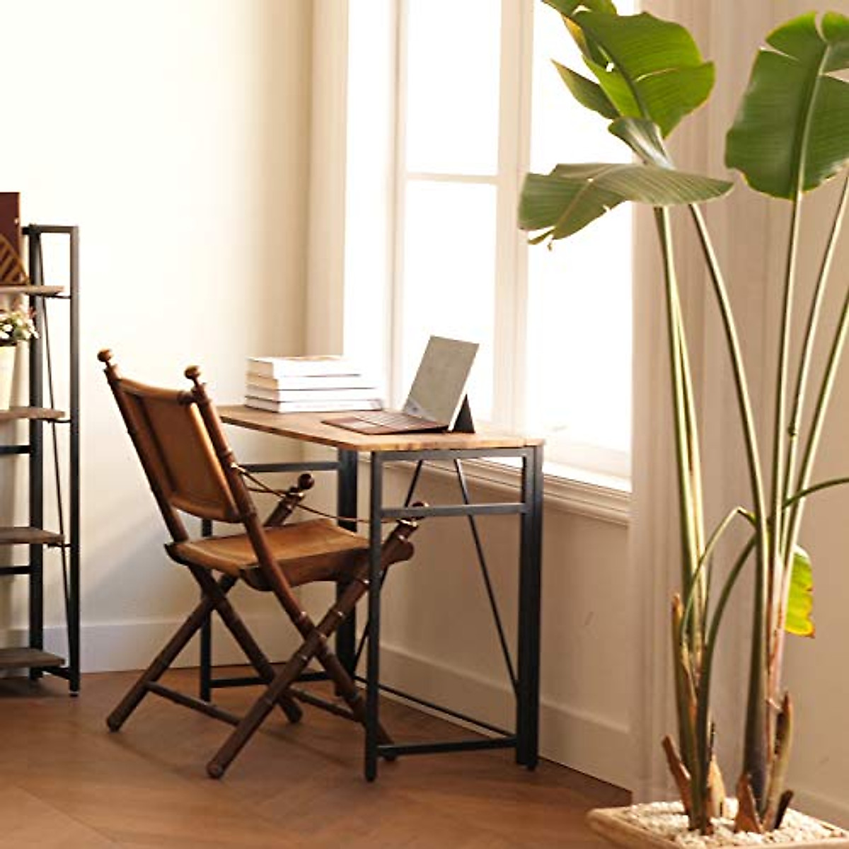 aboxoo Folding Computer Desk 36 inches Industrial Style Foldable Laptop Table Modern Simple No Assembly Study Home Office Notebook Minimalist Multi-Functional Workstation for Bedroom Kitchen