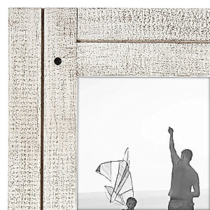 Americanflat 4x6 Triple Picture Frame in Aspen White - Distressed Wood Decorative Family Picture Frame with Polished Glass, Includes Hanging Hardware for Wall, and Easel for Tabletop Display