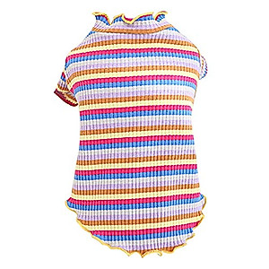Extra Small Dog Sweater Female Rainbow Pajamas Winter Vest Dog Shirt Pet T-Shirt Cat Clothes Cute Puppy Pet Clothes