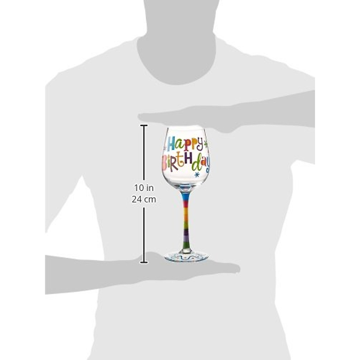 Burton and Burton 1728312 Birthday Glitz Wine Glass, 1 Count (Pack of 1)