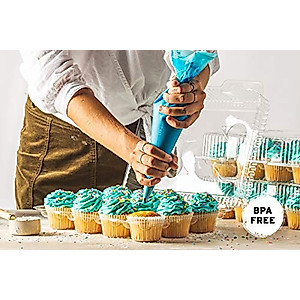 Royalux Cupcake Containers Plastic Disposable [12 Cavity x 24 Pack] - BPA Free Cupcake Boxes 12 - USA Made Cupcake Holder - High Dome Cupcake Container - Cupcake Holders Disposable Cupcake Carrier