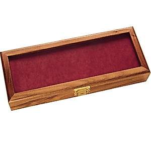 Ka-Bar Walnut Knife Display Case Glass Top, Medium