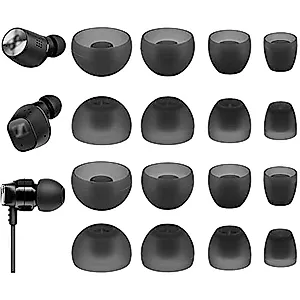 Ear Tips for Sennheiser Momentum Headphone, BLUEWALL Eartips Ear Gel for Momentum in-Ear Headphone, Durable Silicone XSSML 8 Pairs All in 1 Set Replacement Ear Tips for Sennheiser Momentum (Gray)