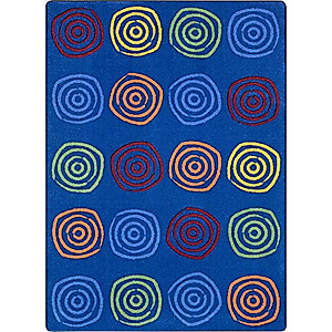 Joy Carpets Kid Essentials Simply Swirls Area Rug in Color Rainbow, 5'4" x 7'8"